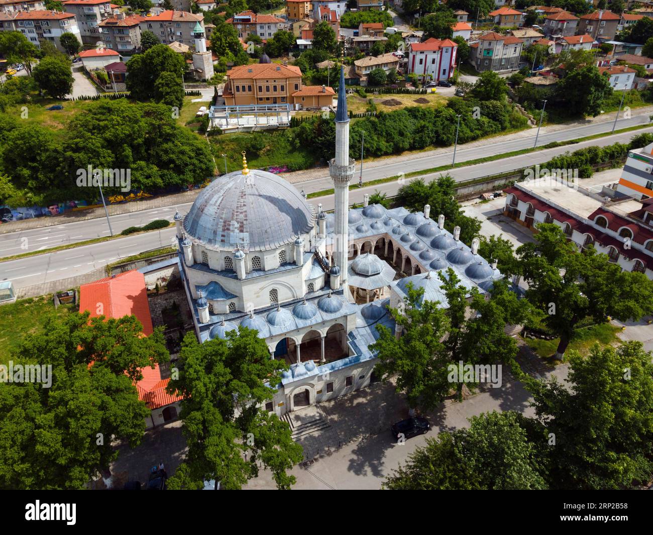 Aerial view, Tombul Mosque, Sherif Halil Pasha Mosque, Serif Halil Pasa ...