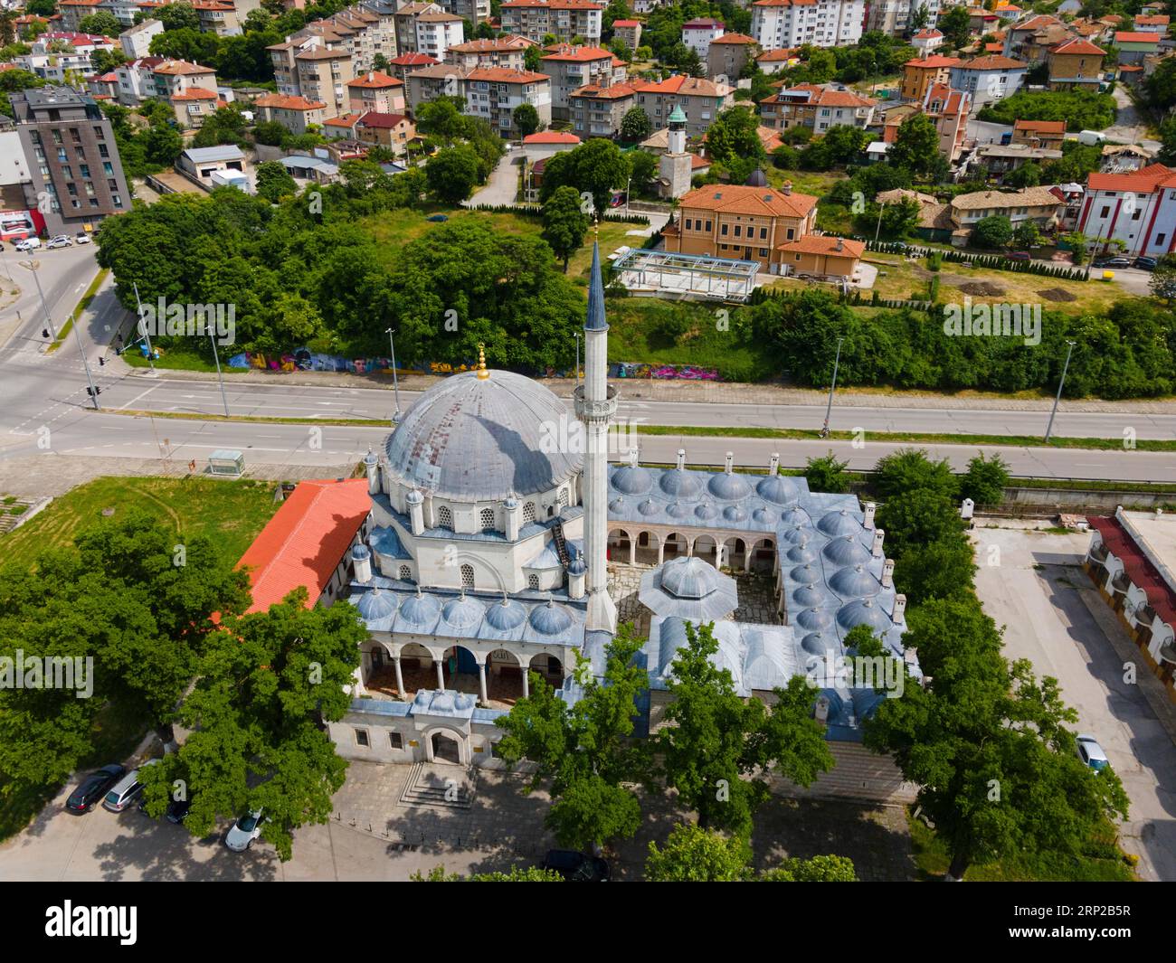 Aerial view, Tombul Mosque, Sherif Halil Pasha Mosque, Serif Halil Pasa ...