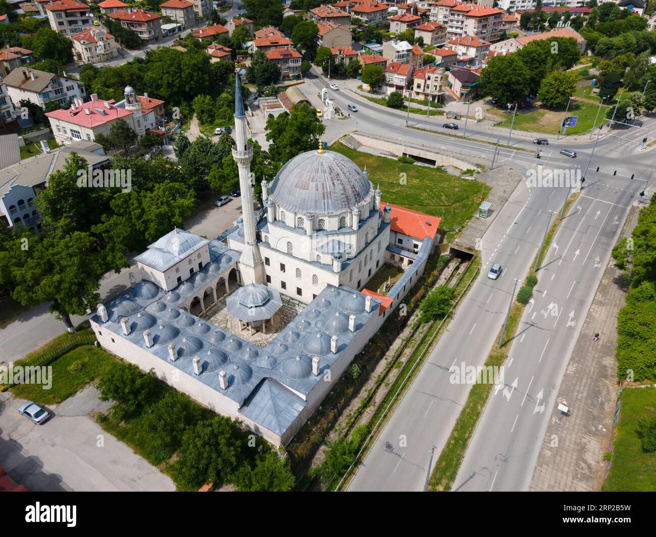Aerial view, Tombul Mosque, Sherif Halil Pasha Mosque, Serif Halil Pasa ...