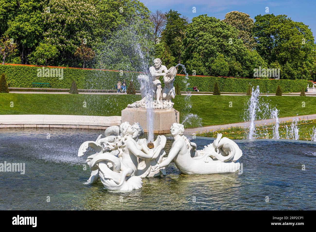 Fountain with figures from Greek mythology, Belvedere Garden, Vienna, Austria Stock Photo - Alamy