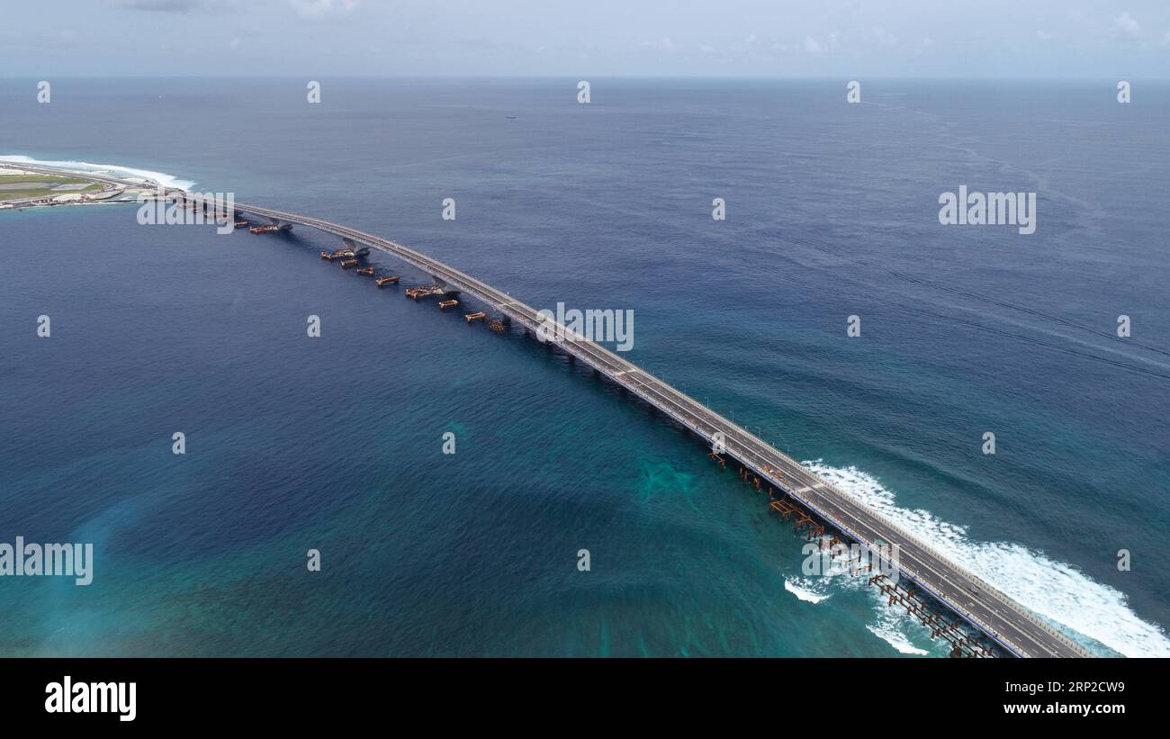 Malediven, China baut Freundschaftsbrücke (180830) -- MALE, Aug. 30 ...