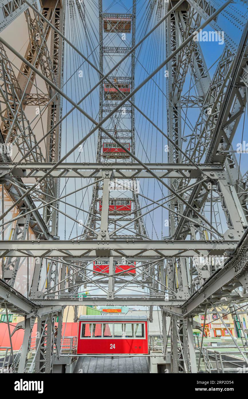 The Vienna Giant Ferris Wheel in the Prater amusement park, Vienna ...