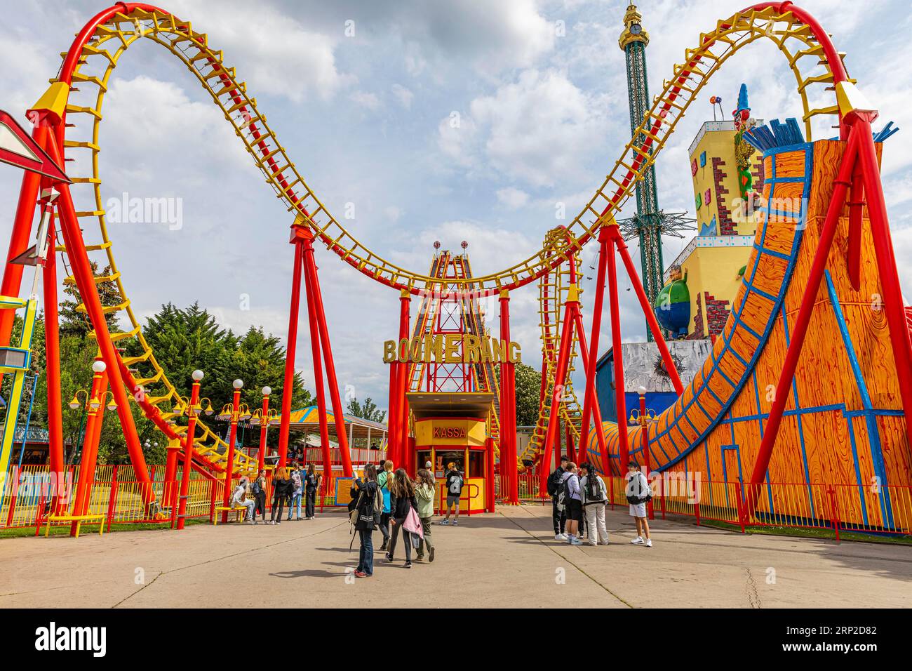 Adrenalin attraction Boomerang, amusement park, Prater, Vienna, Austria ...