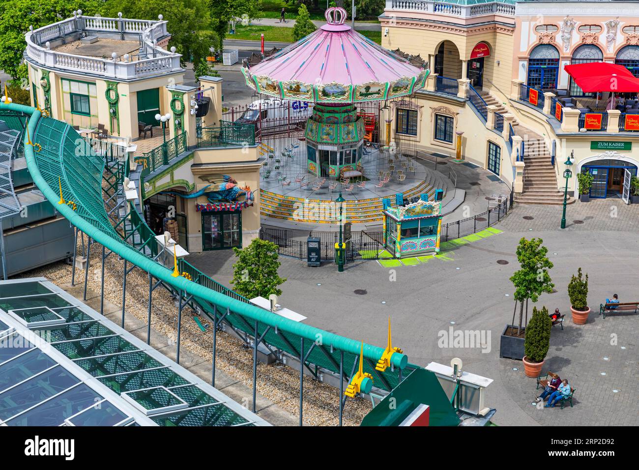 The Chain Carousel, top view, Prater, Vienna, Austria Stock Photo - Alamy
