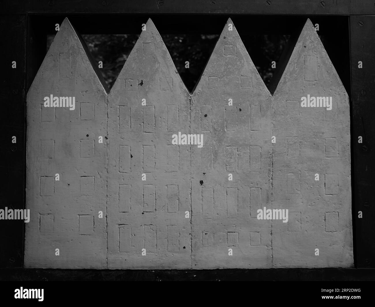 Abstract depiction of row of houses as background, Bremen, Germany ...