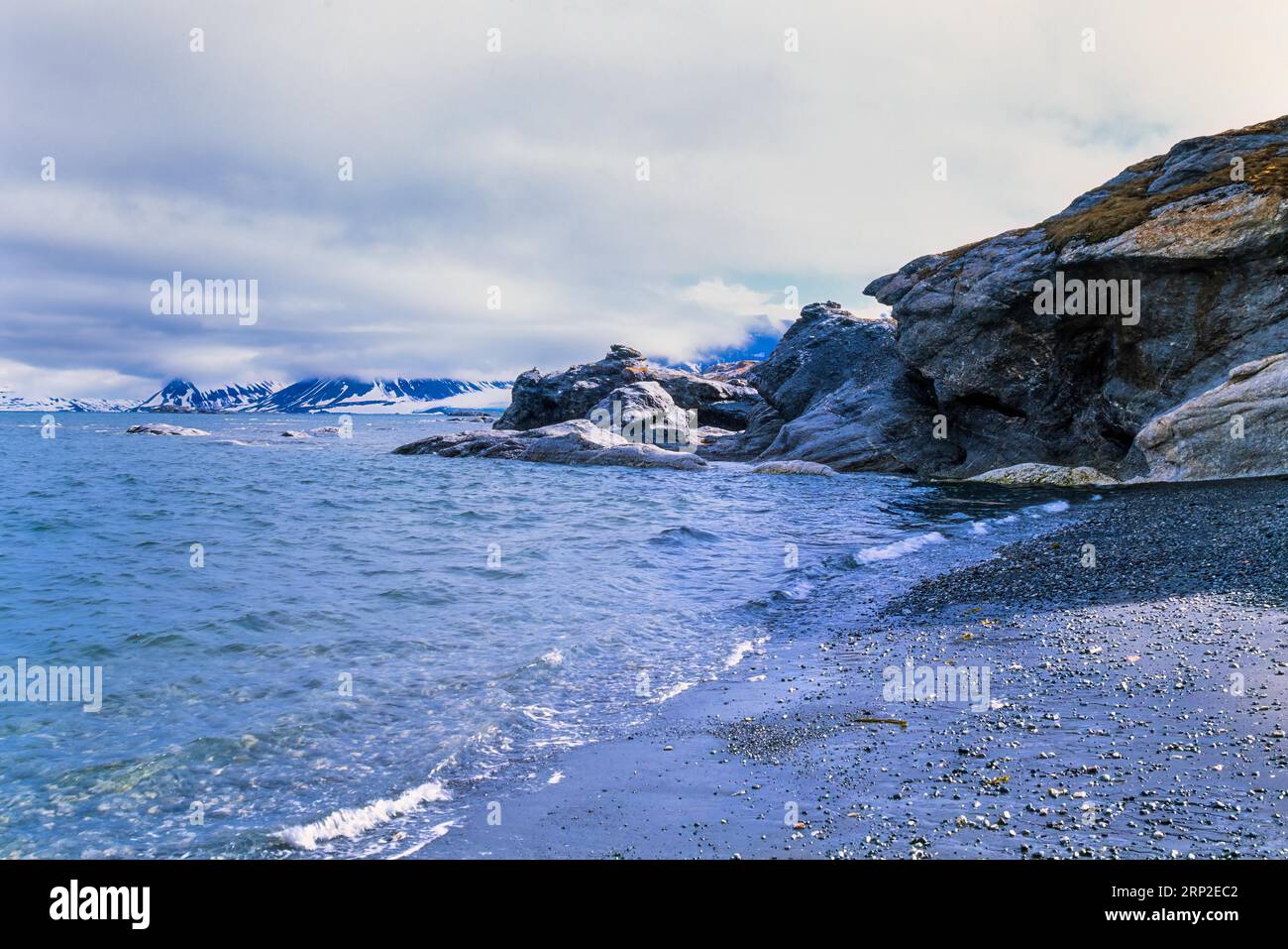 Rocky coast in the arctic archipelago, Svalbard Stock Photo - Alamy