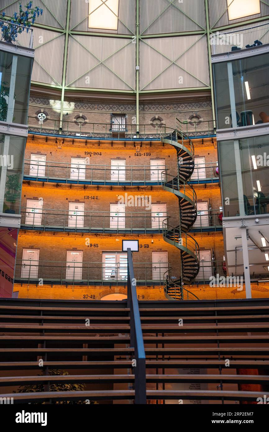 Historic staircases to the prison cells of the Koepelgevangenis ...