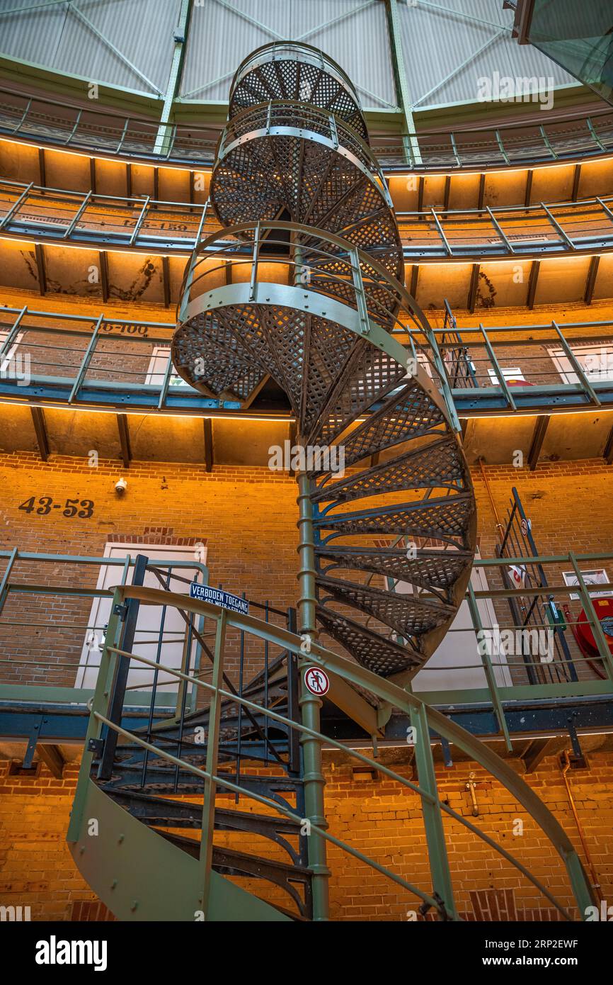 Historic staircases to the prison cells of the Koepelgevangenis ...
