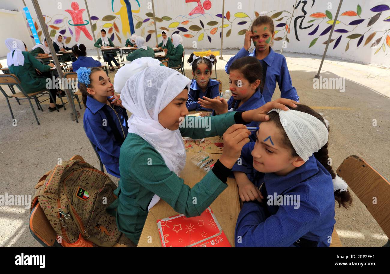 (180902) -- AMMAN, Sept. 2, 2018 -- Refugee school children attend an ...