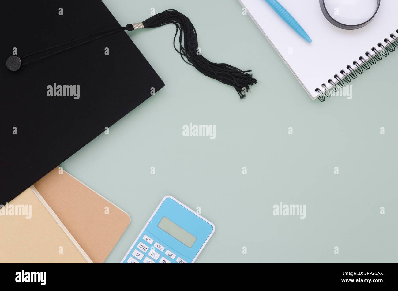 Flat lay festive graduation composition with academic cap Stock Photo ...