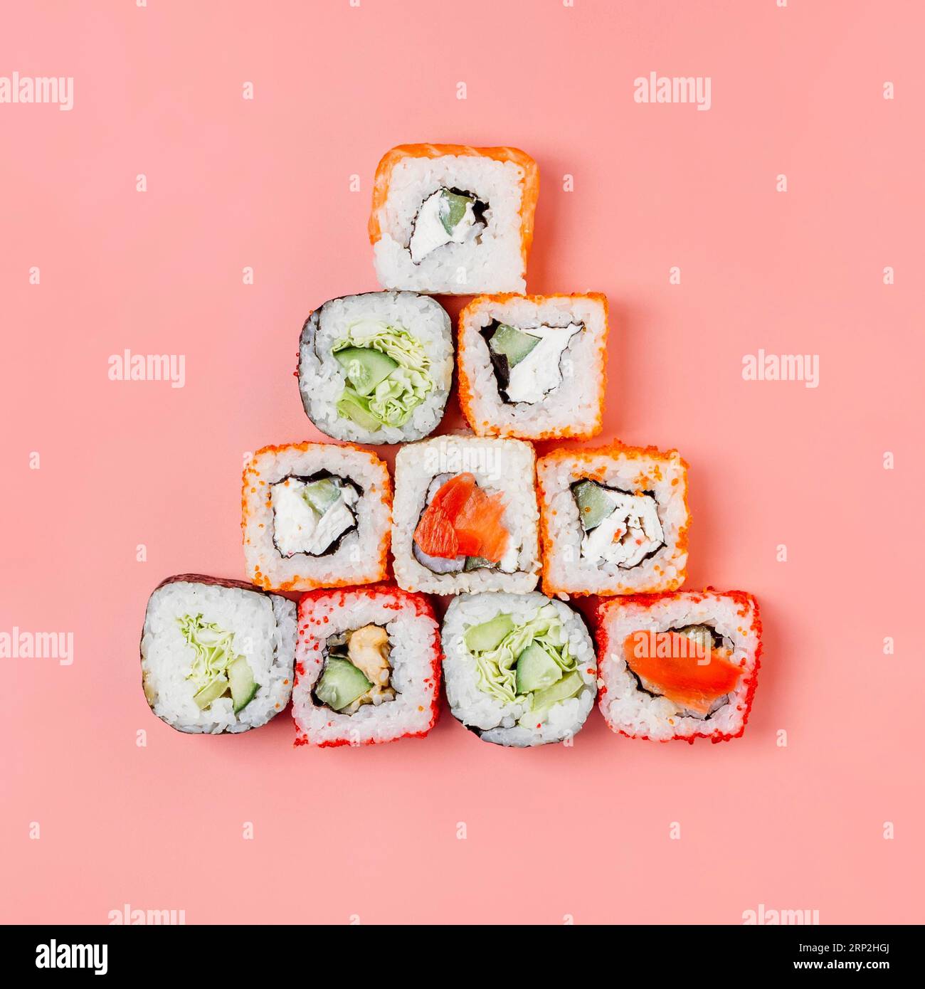 Top view japanese sushi arrangement Stock Photo - Alamy