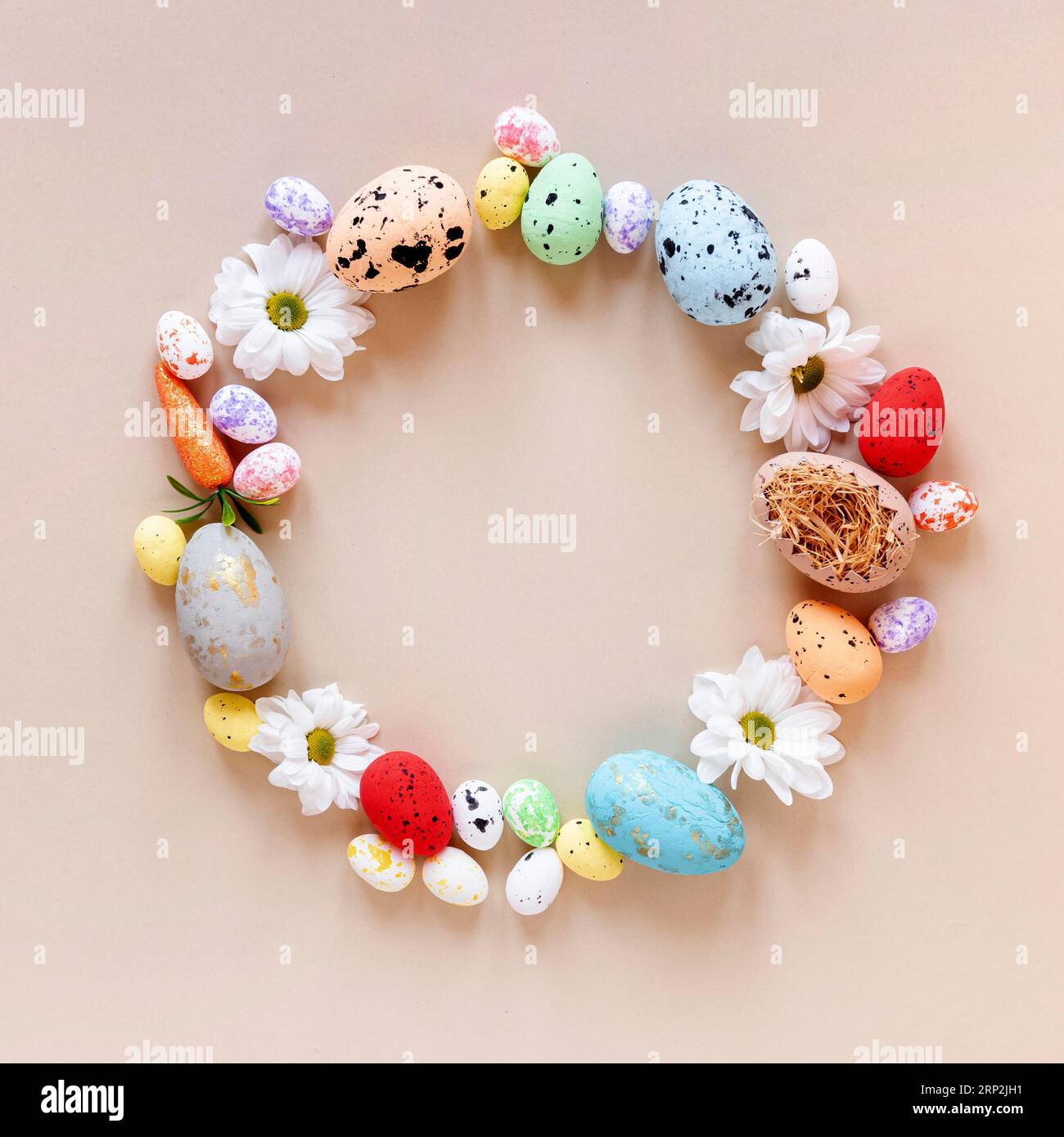 Colorful circle formed easter eggs Stock Photo - Alamy