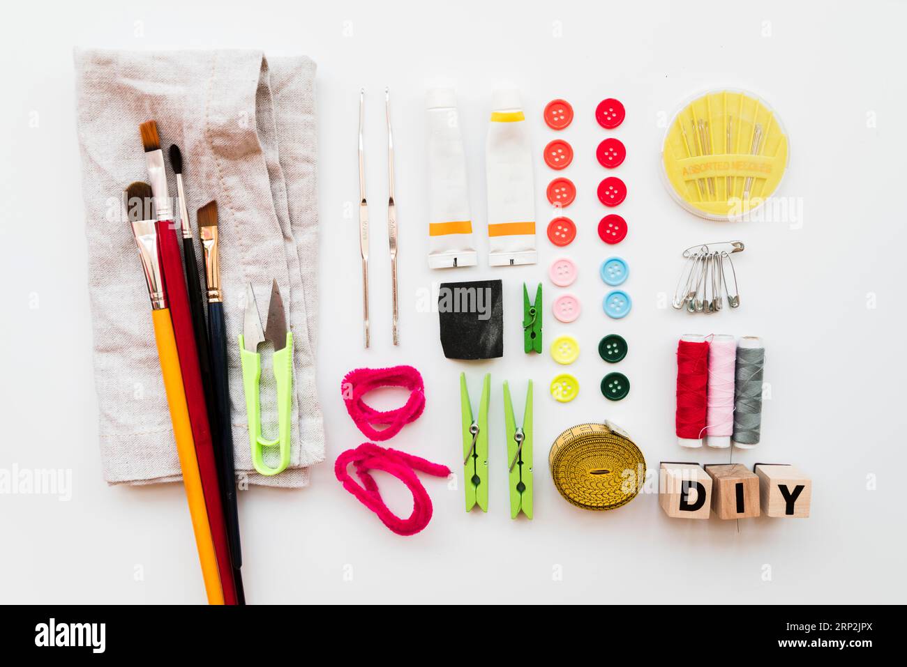 Diy equipment paintbrush clothespin needle safety pins acrylic paint ...