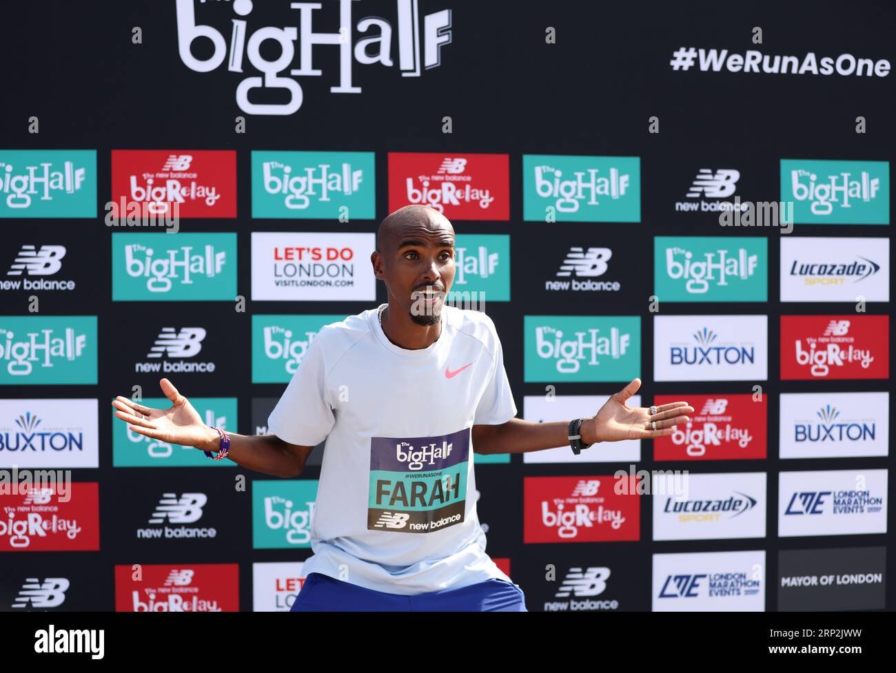 Sir Mo Farah poses for a photograph after placing fourth in the Men's ...