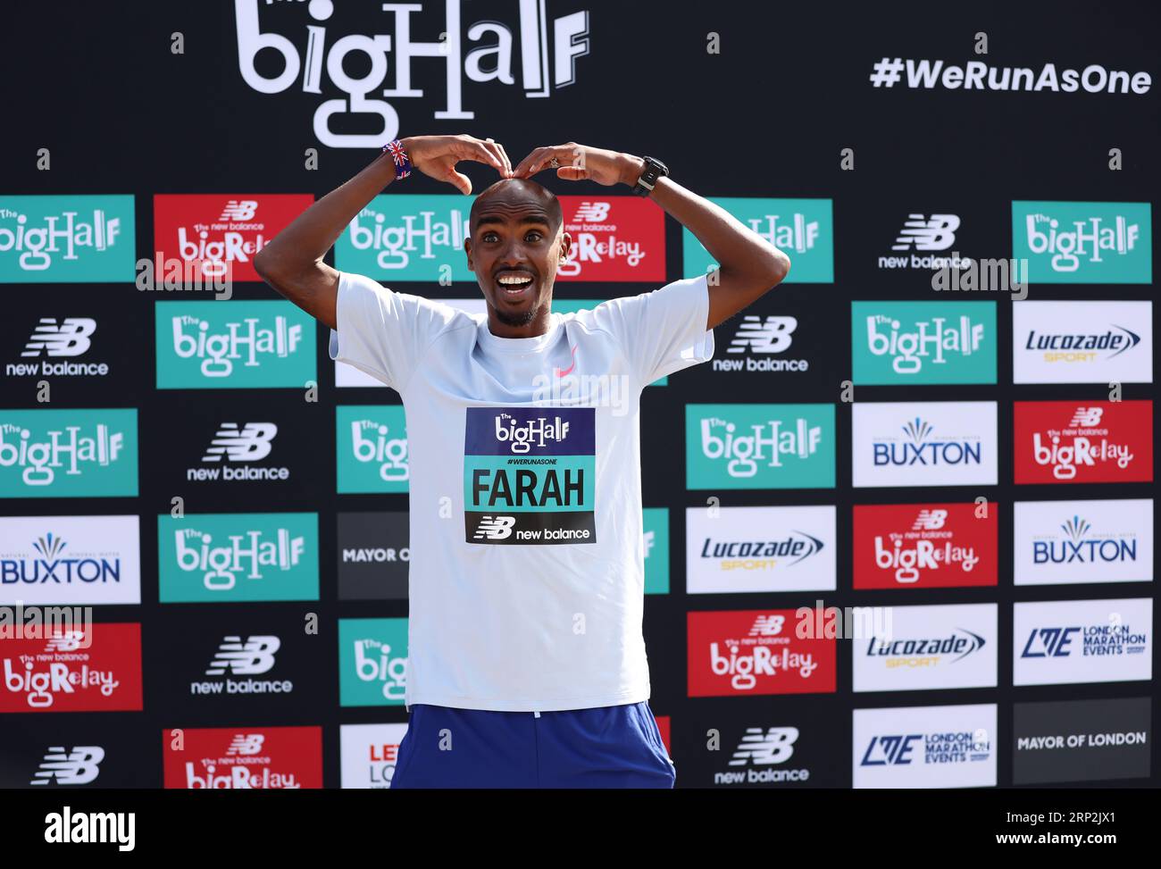 Sir Mo Farah poses for a photograph after placing fourth in the Men's ...