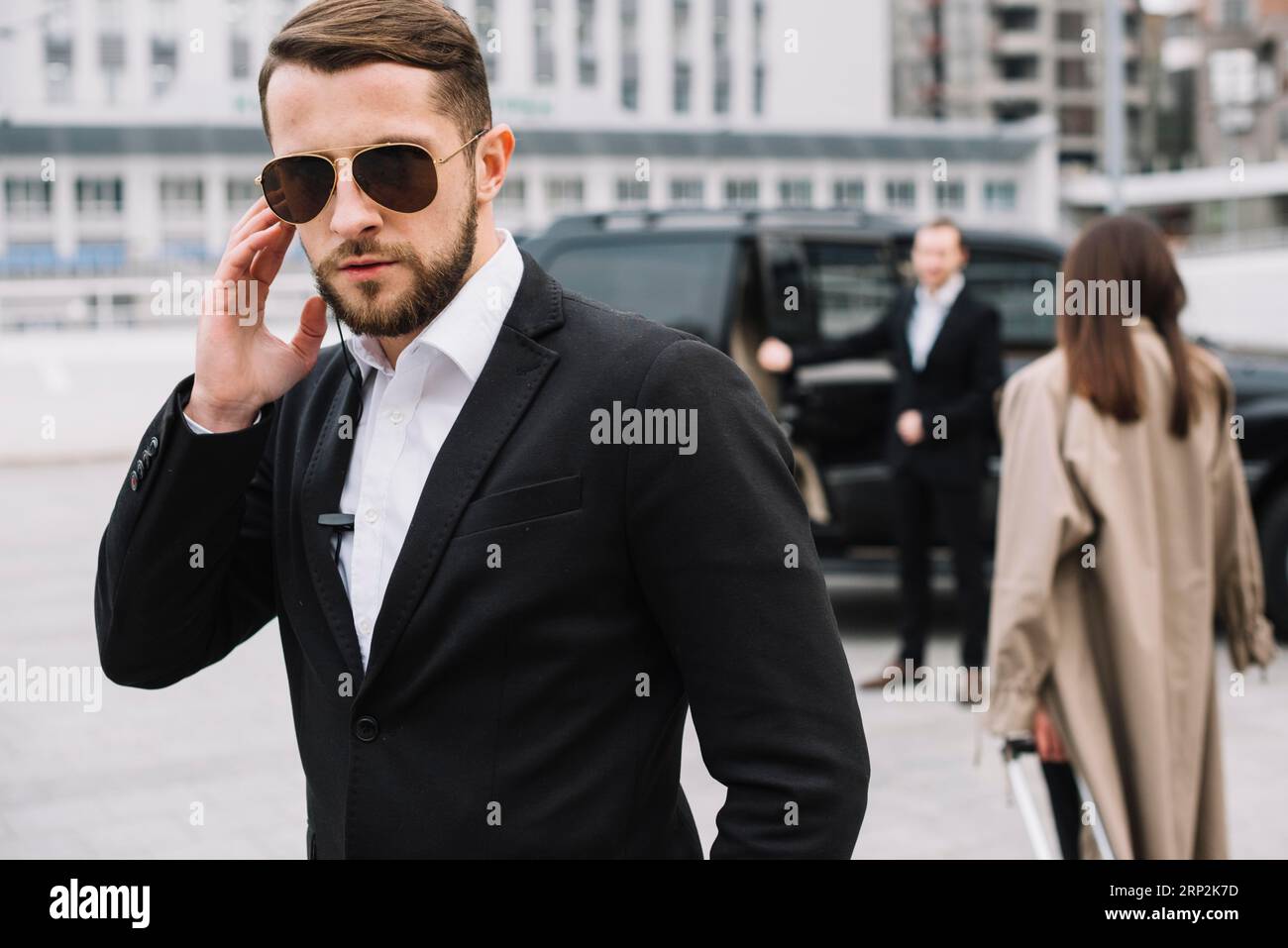 Front view safety crew working Stock Photo - Alamy