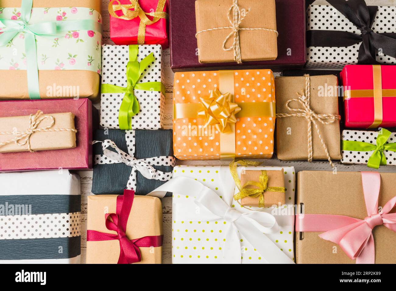 Various gift boxes decorated hi-res stock photography and images - Alamy