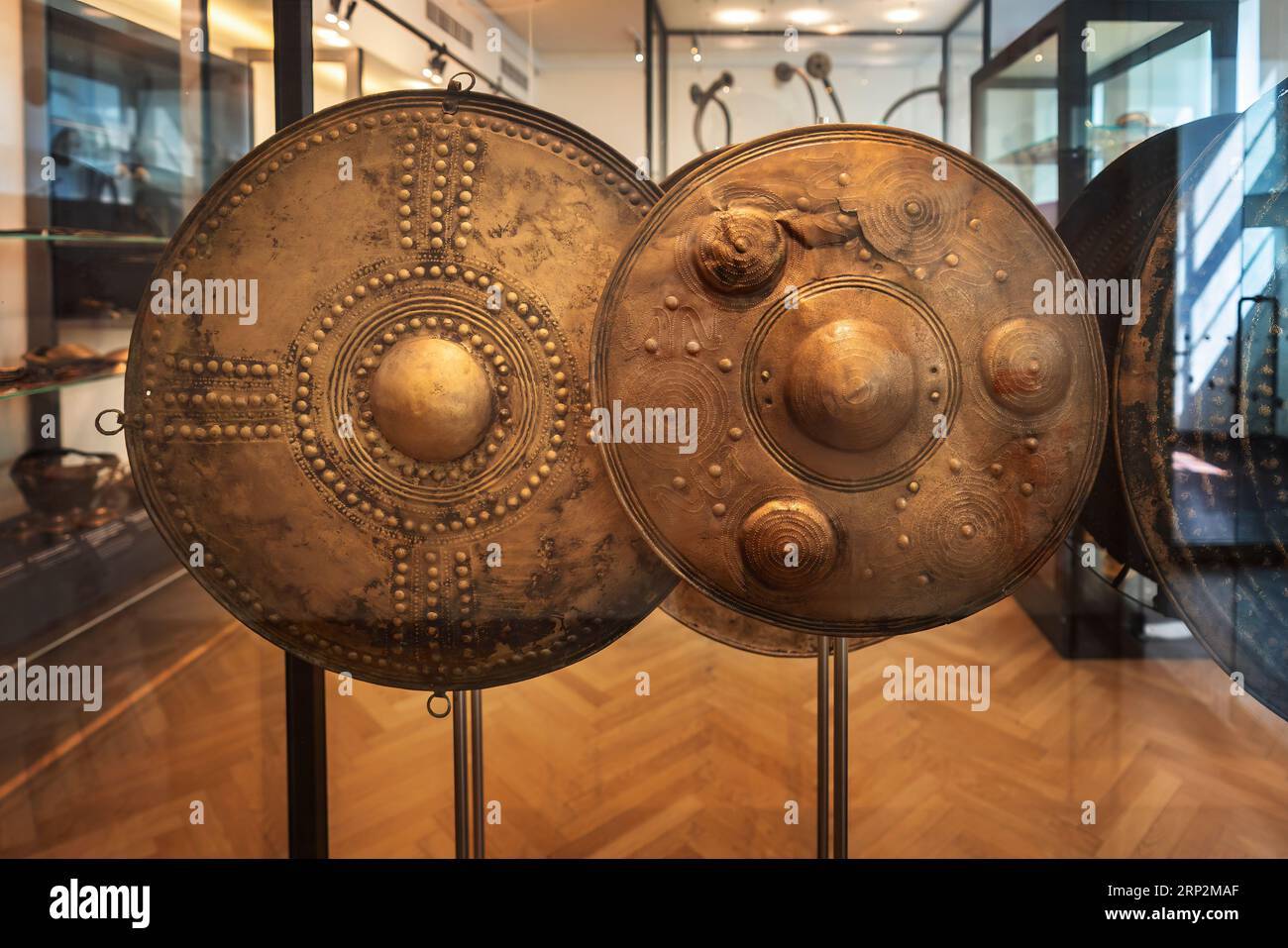 Copenhagen, Denmark - Jun 26, 2019: Bronze Shields at National Museum ...