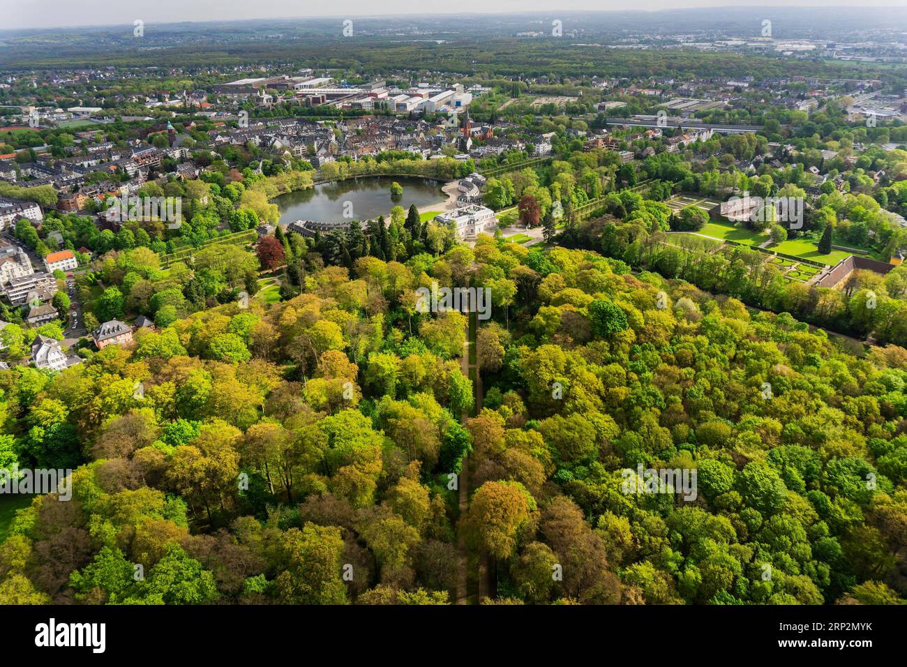 Benrath castle with castle pond and castle garden hi-res stock ...