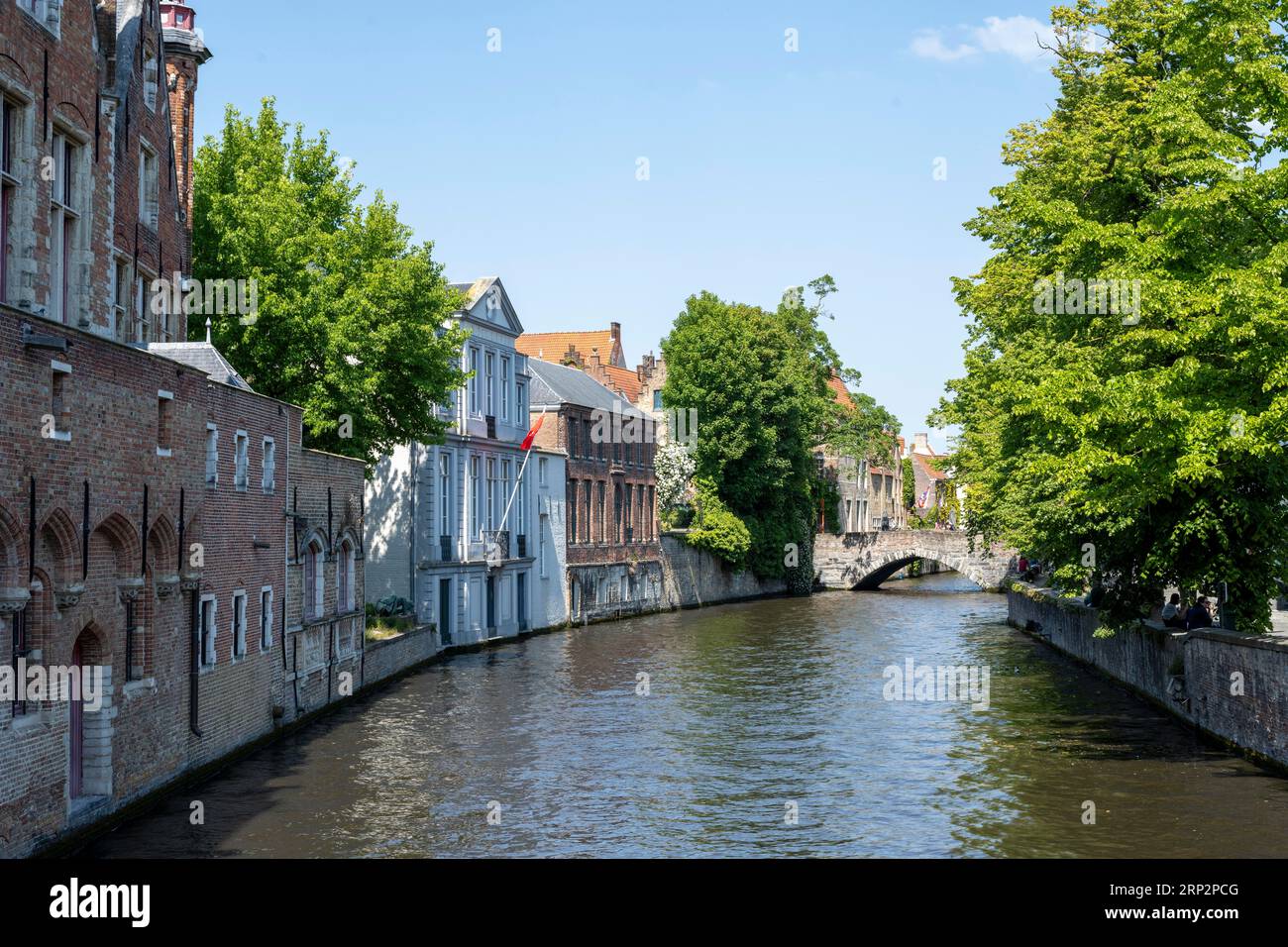 Medieval buildings and canal, Bruges, Flanders, Belgium Stock Photo - Alamy