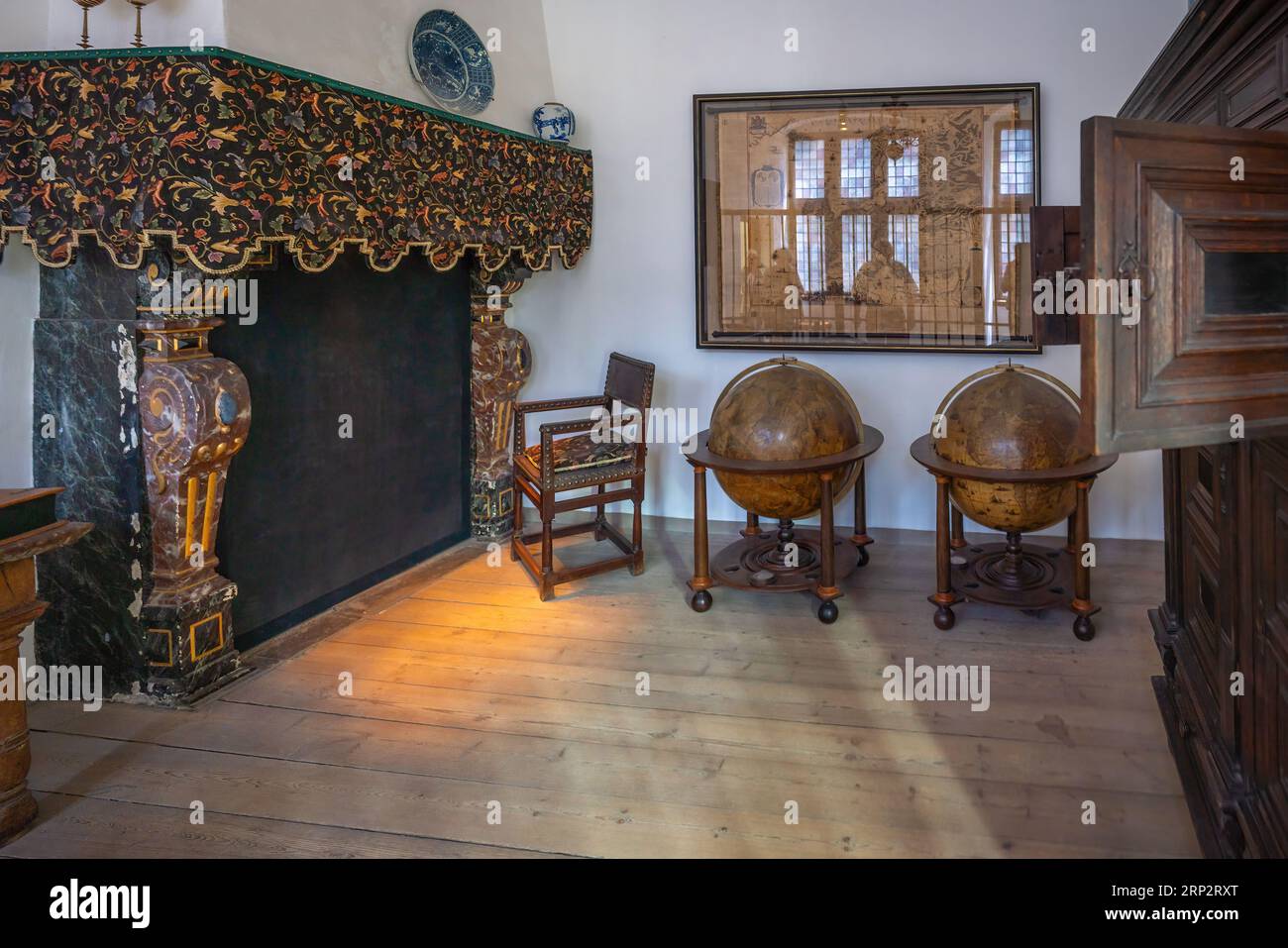 Royal Library at Kronborg Castle Interior - Helsingor, Denmark Stock ...