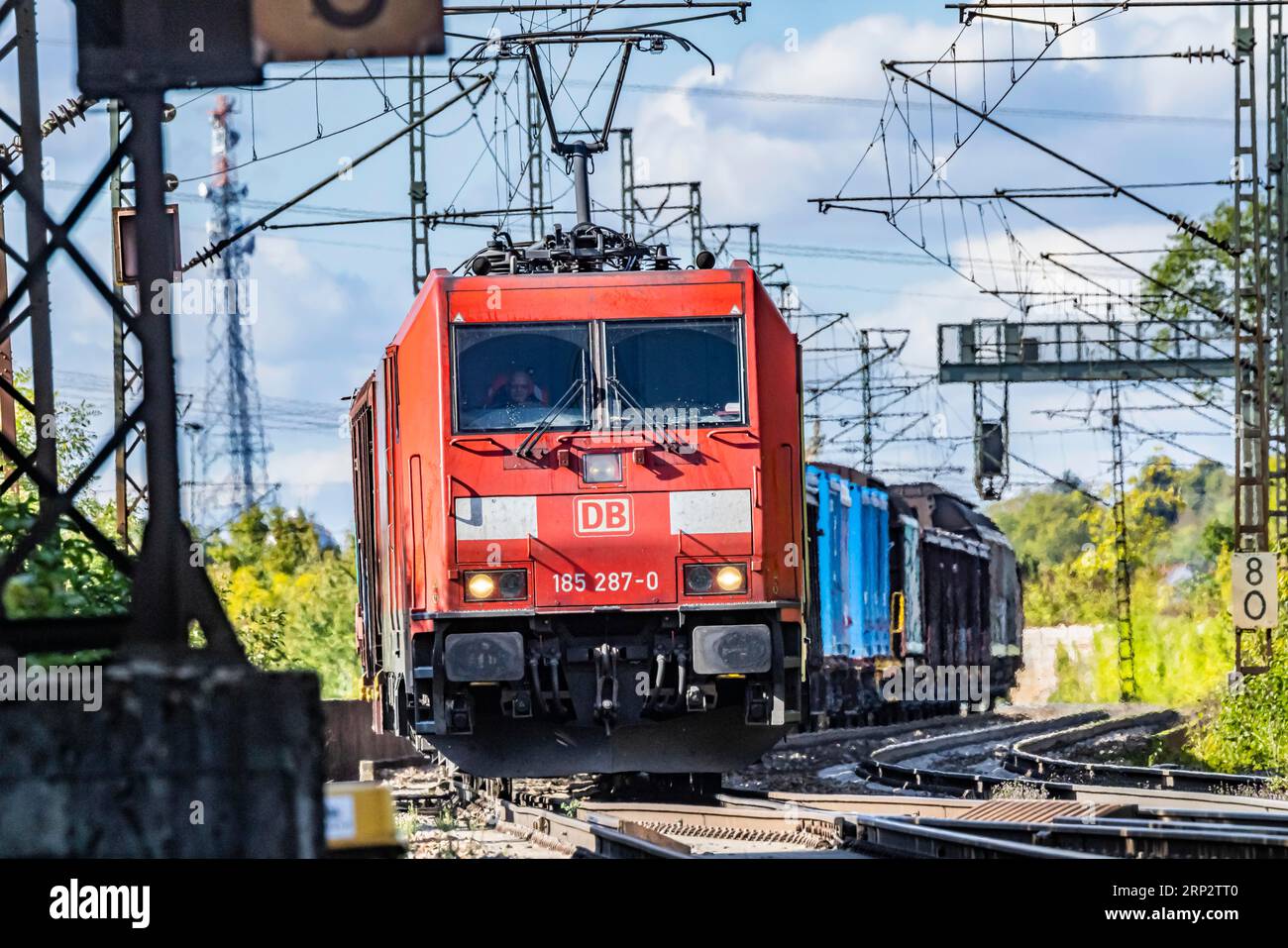 Goods train on its way on the so-called Schusterbahn, a bypass of ...