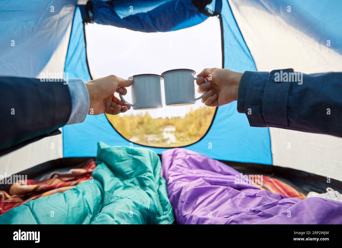 View from camp tent hands hi-res stock photography and images - Alamy