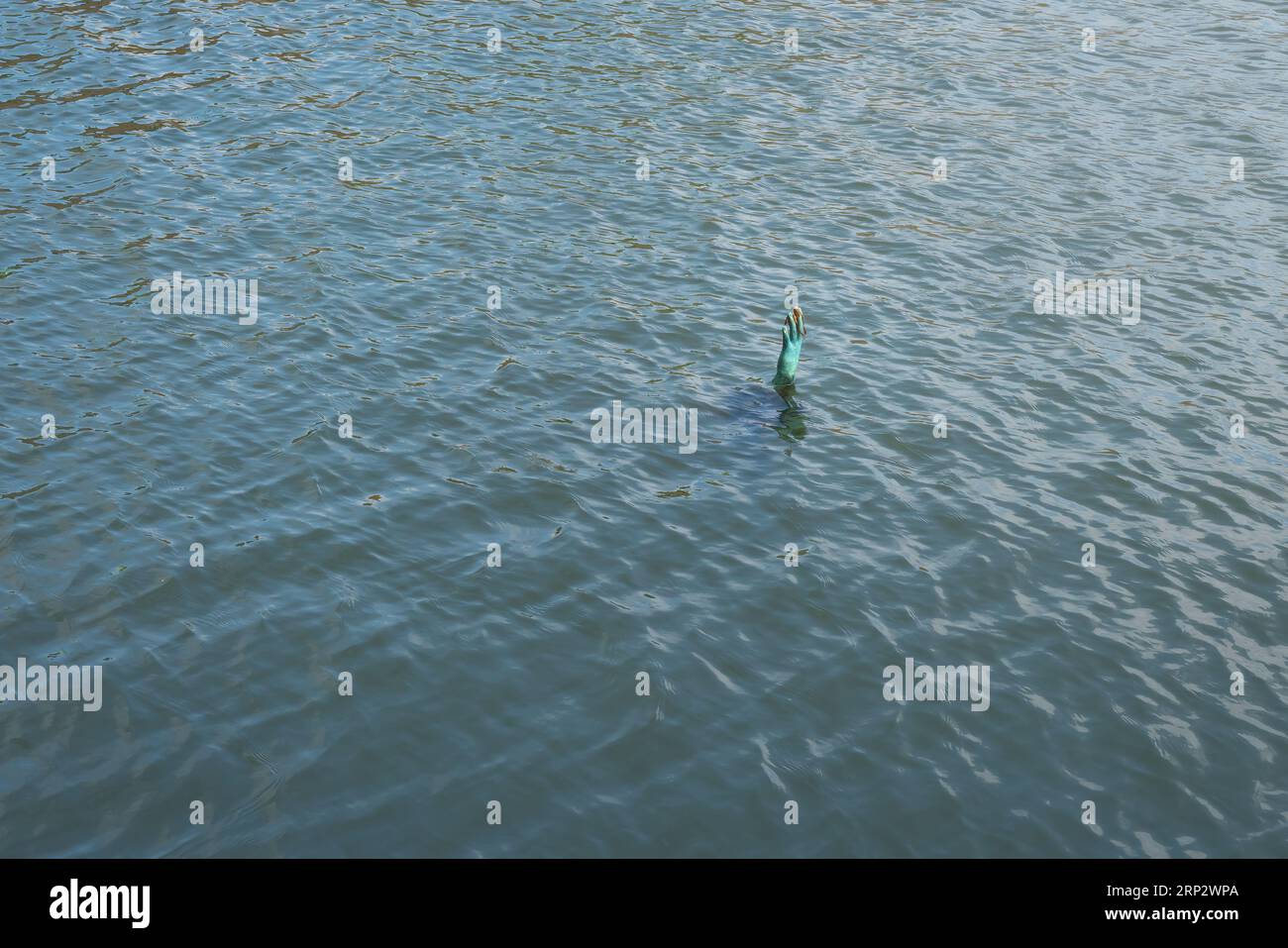 Hand Sculpture coming out of water at Kronborg Castle Moat - Helsingor ...