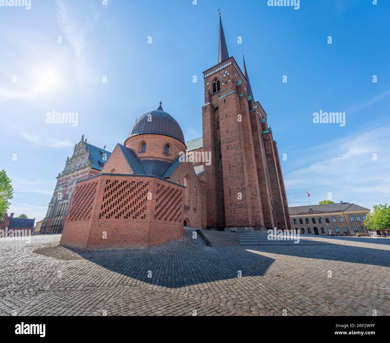 Roskilde Cathedral with Frederik IX grave monument - Roskilde, Denmark ...