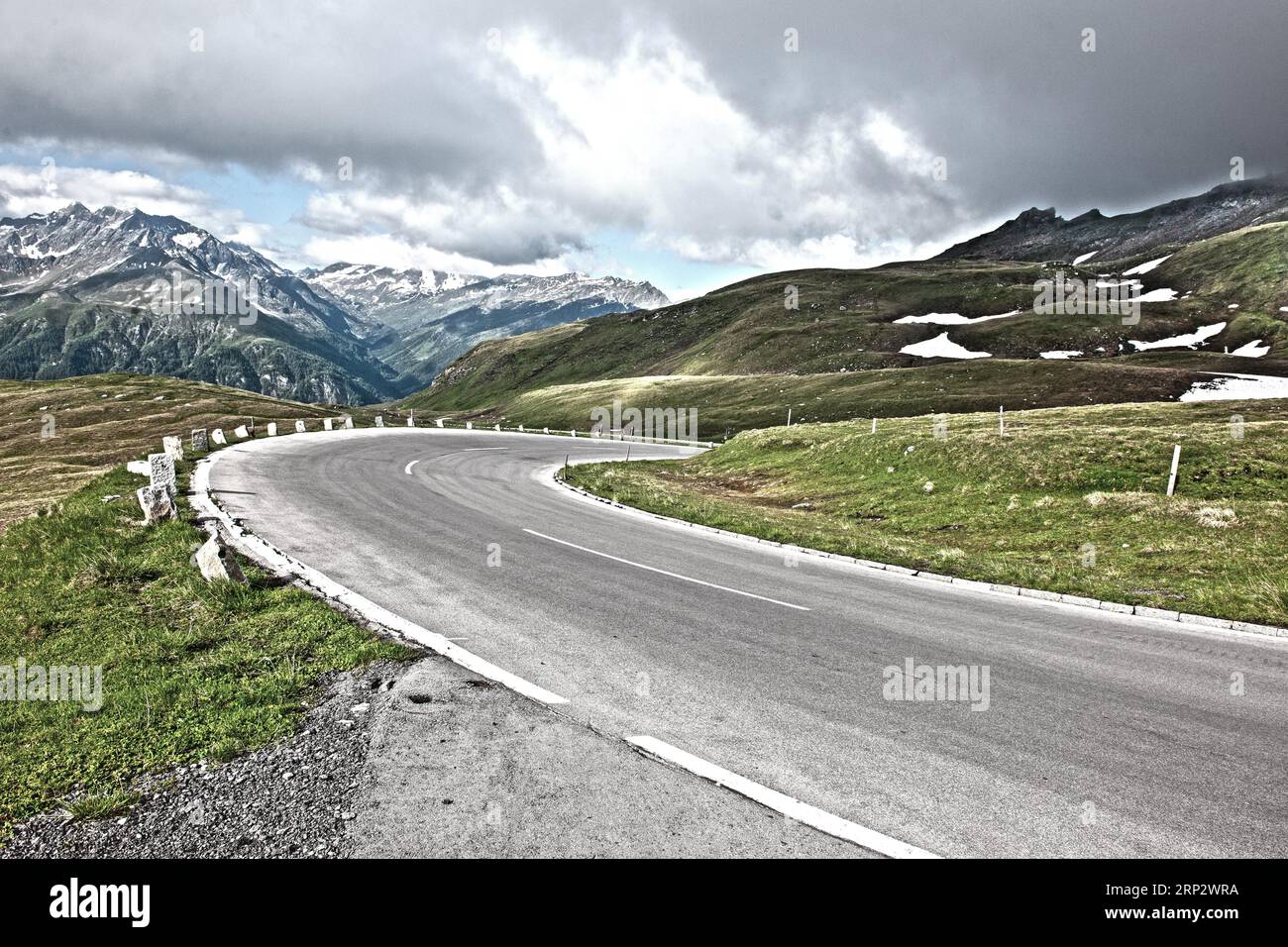 Photo with reduced dynamic range saturation HDR of view of winding road ...