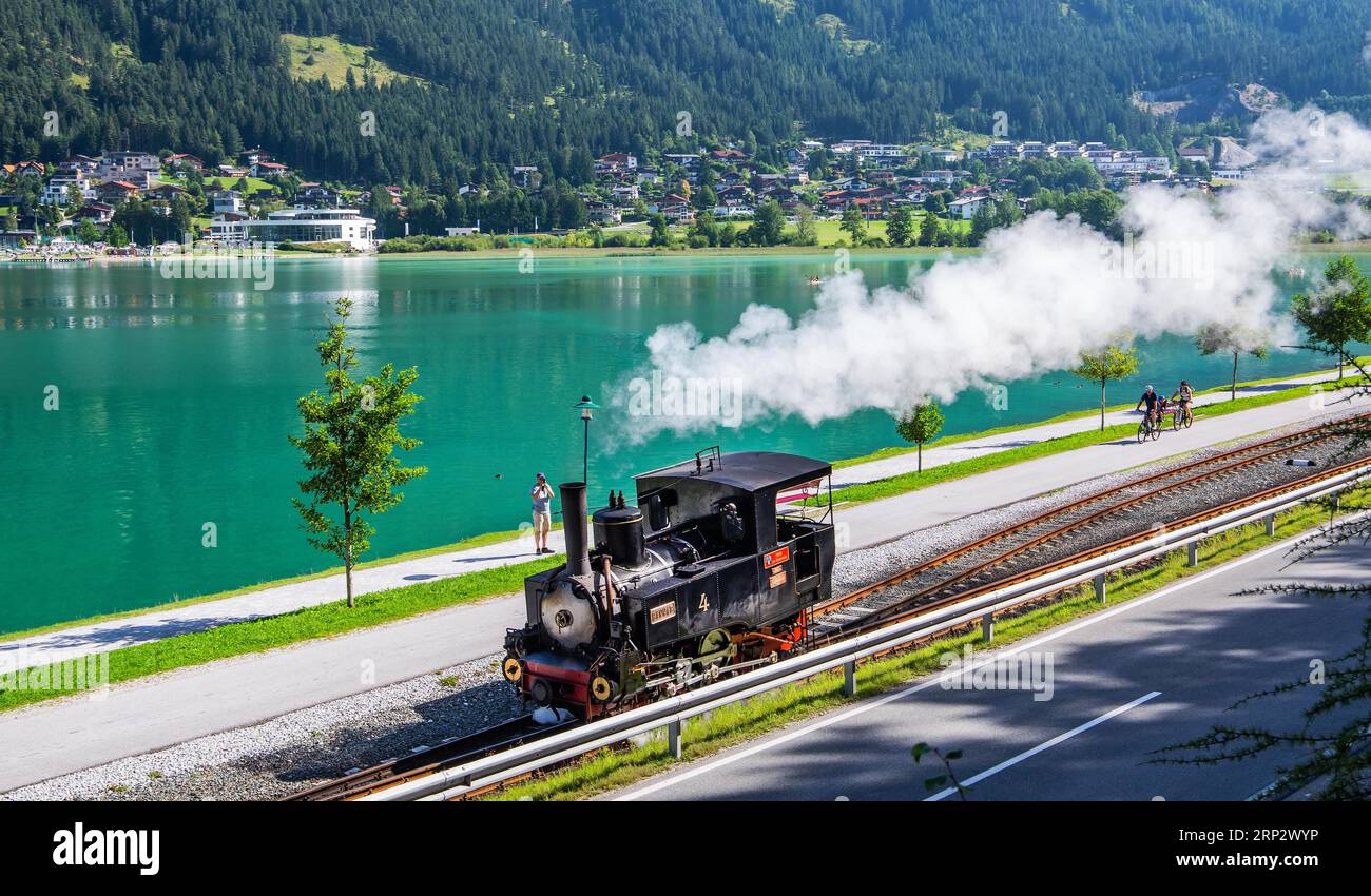Steam locomotive of the historic steam rack railway, Achenseebahn on ...