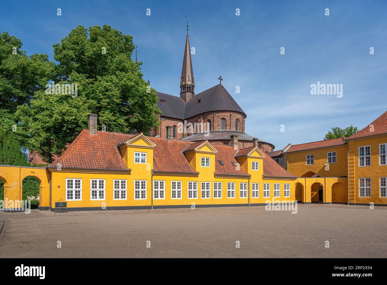 Royal Mansion Courtyard and Lateral Wing with Roskilde Cathedral ...