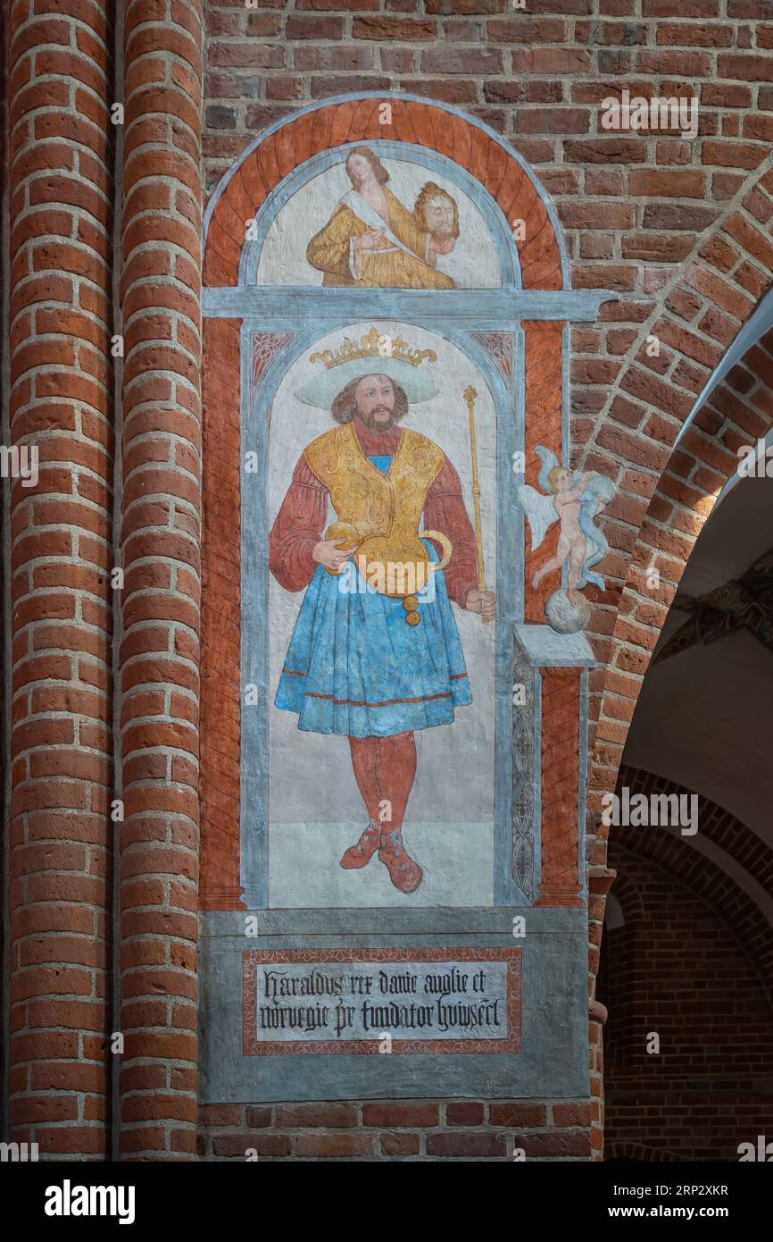 King Harald Bluetooth fresco at Roskilde Cathedral Interior - Roskilde ...