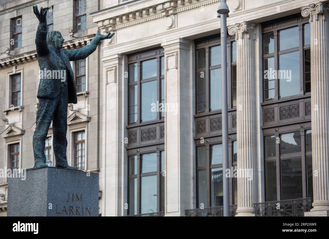 The statue of Irish trade union leader, Jim Larkin, done by Oisin Kelly ...