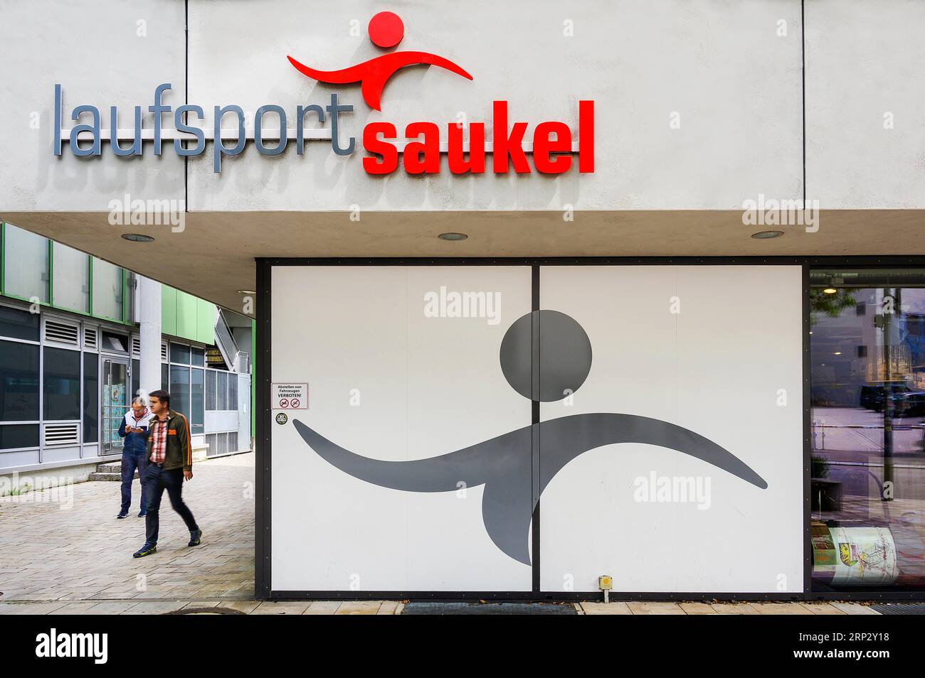 Facade with logo and lettering, -laufsport saukel-, Kempten, Allgaeu ...