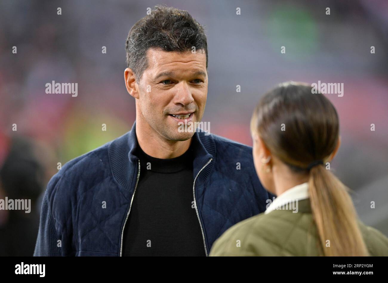 TV pundit Michael Ballack talks to DAZN presenter Laura Wontorra ...