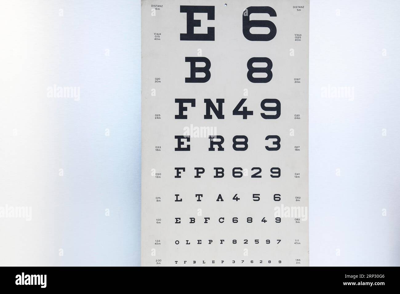 Optician eye test letters hi-res stock photography and images - Alamy
