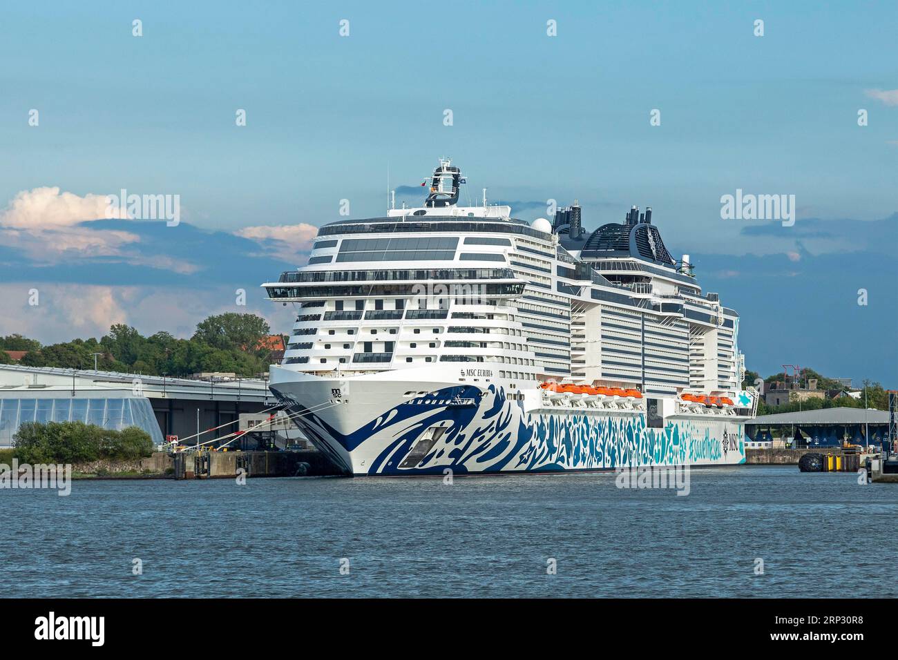 Cruise ship MSC Euribia, harbour, Kiel, Schleswig-Holstein, Germany ...