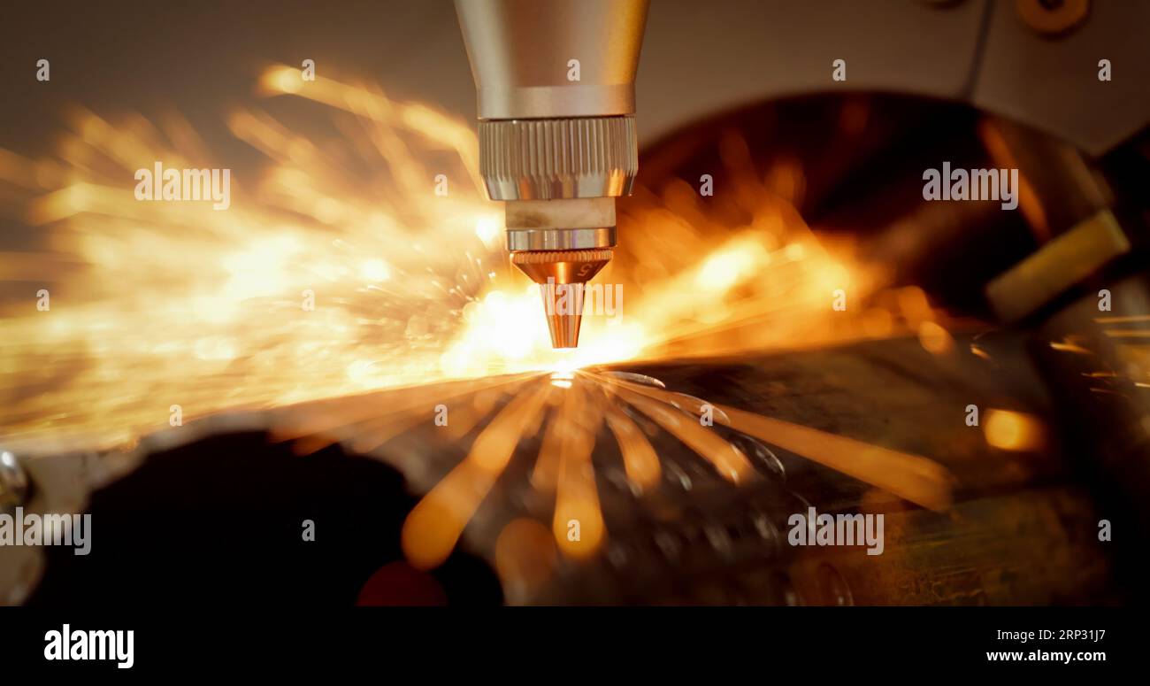CNC Laser cutting of metal, modern industrial technology Making ...