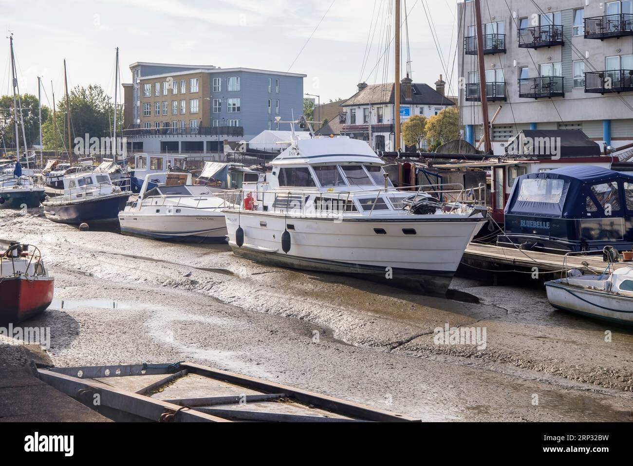 boats in the embankment marina on the river thames in gravesend in kent ...