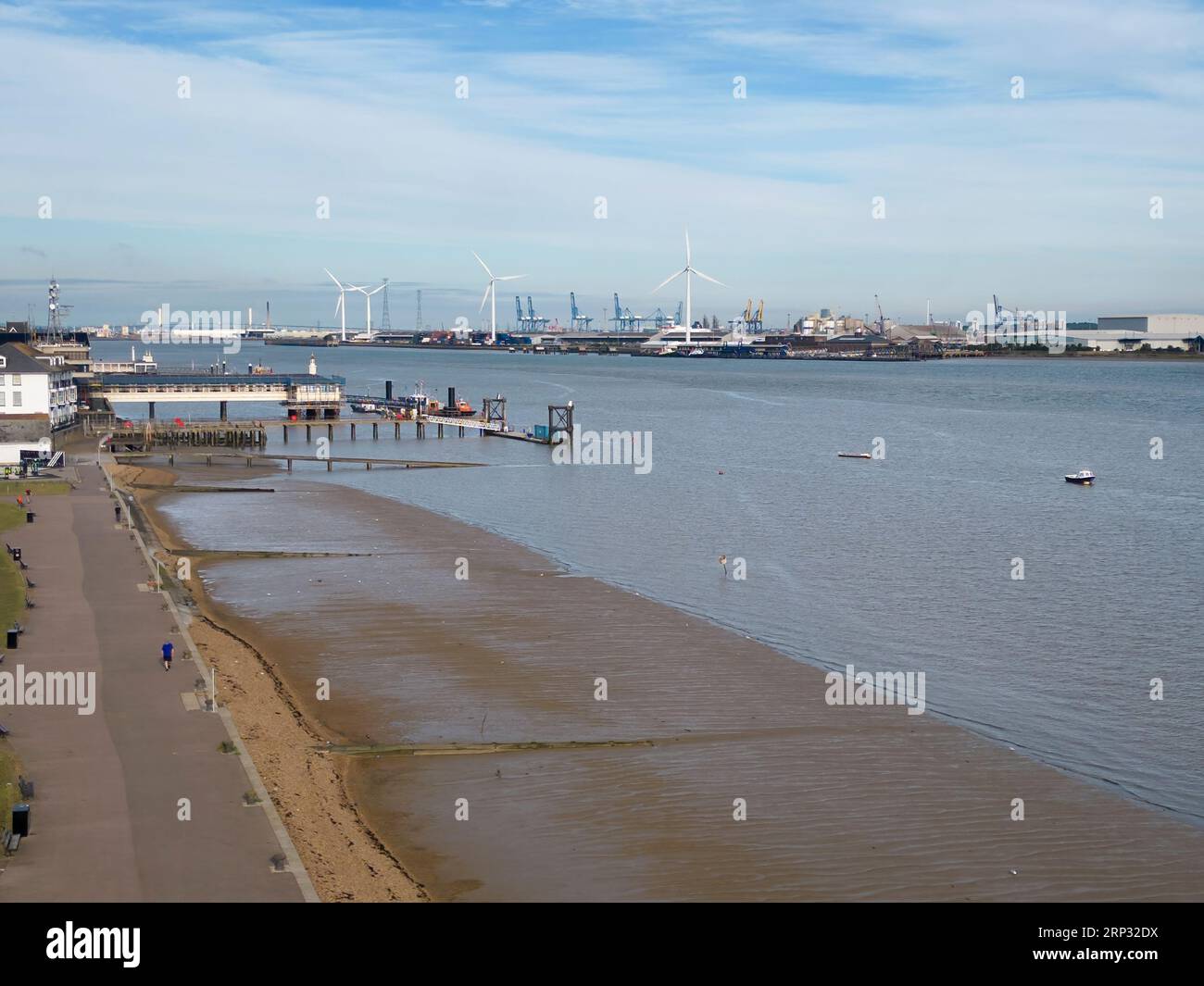 aerial view of the river thames from gravesend in kent Stock Photo - Alamy