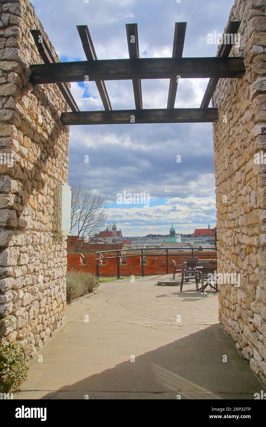 In the photo, access to the observation deck from the courtyard of the ...
