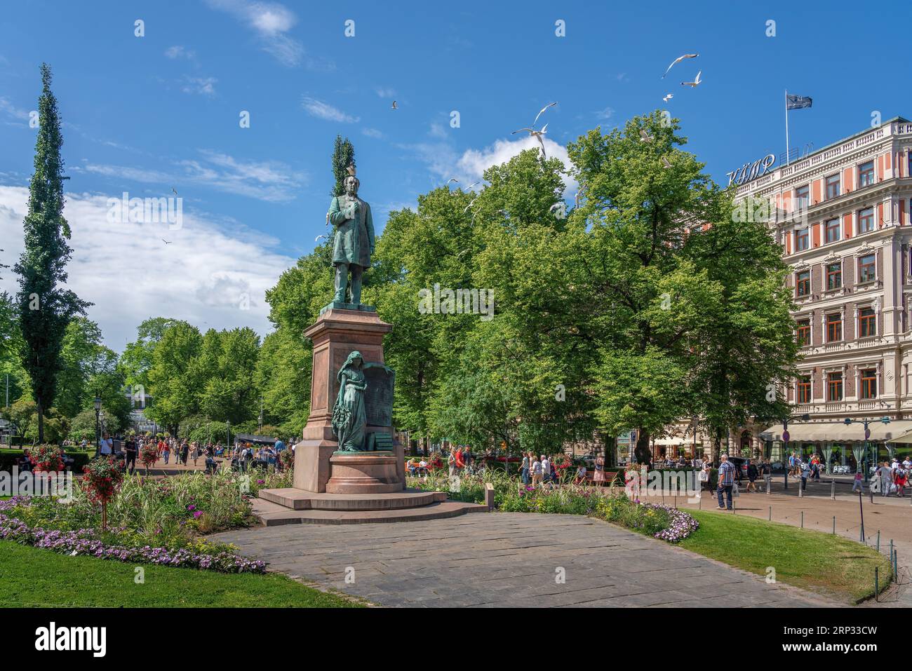 Johan Ludvig Runeberg Monument at Esplanadi Park - Helsinki, Finland ...
