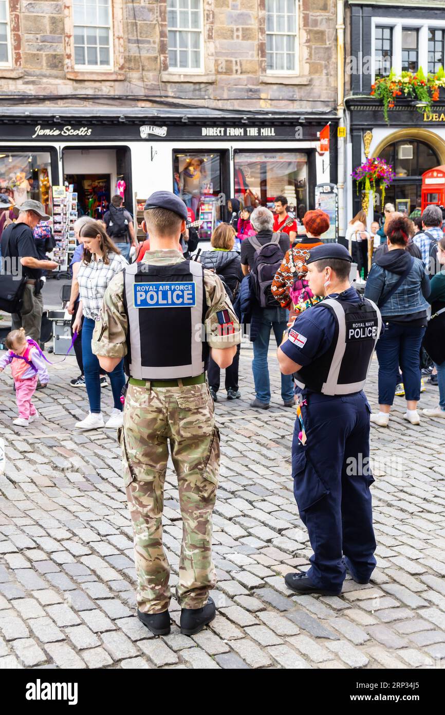 Edinburgh, Scotland, Uk - August 15 2023: Royal Air Force policeman and ...