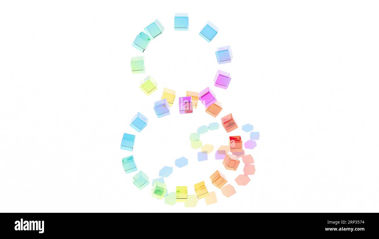 Number 8 made up of colorful cubes intro 3d render Stock Photo - Alamy