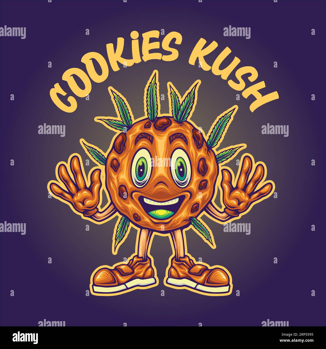 Cookies kush tasty cannabis baked good vector illustrations for your ...