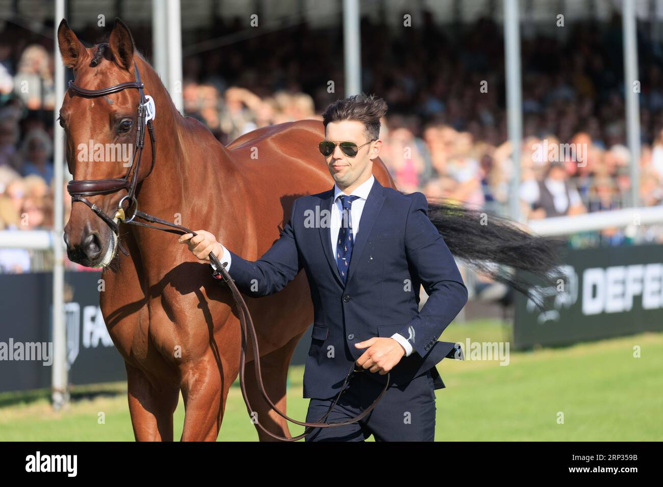 30th August 2023 Burghley Horse Trials vet inspection Harry Mutch with ...