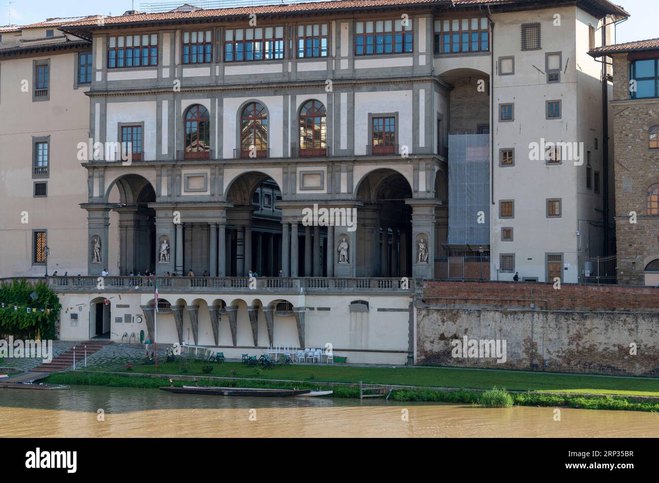 The two-story high Uffizi Gallery with the façade called, the portico ...