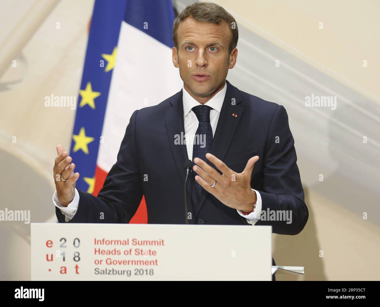 (180920) -- SALZBURG (AUSTRIA), Sept. 20, 2018 -- French President ...