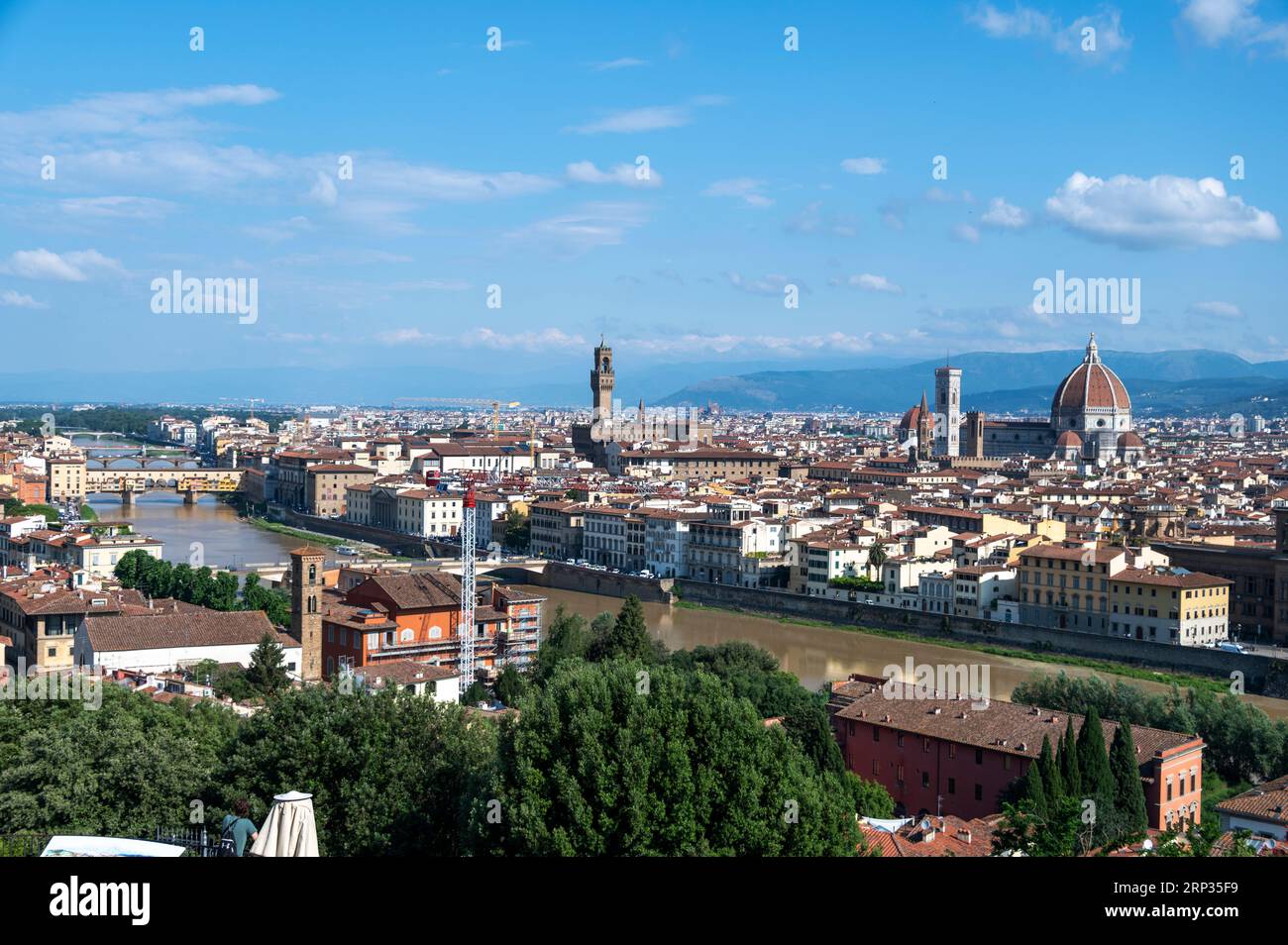 An early morning panoramic view of the city of Florence with several ...